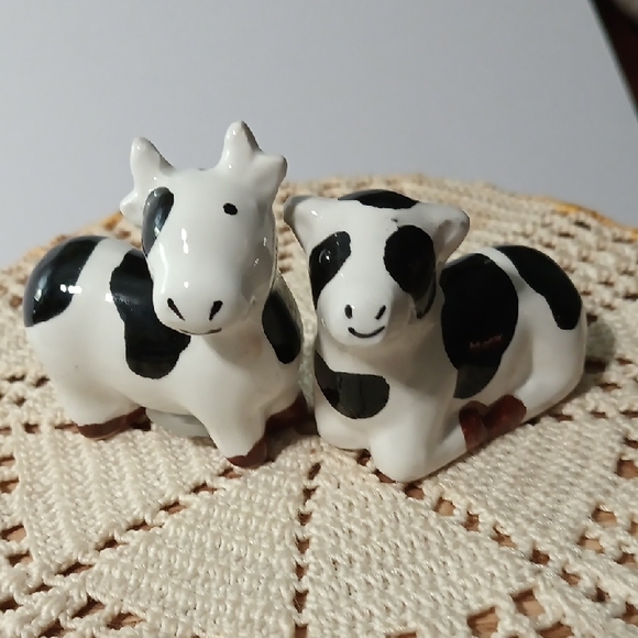 Source Unknown | Accents | Charming Black And White Cow Figurines ...